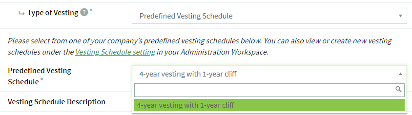 How to Add a Predefined Vesting Schedule – Support Center