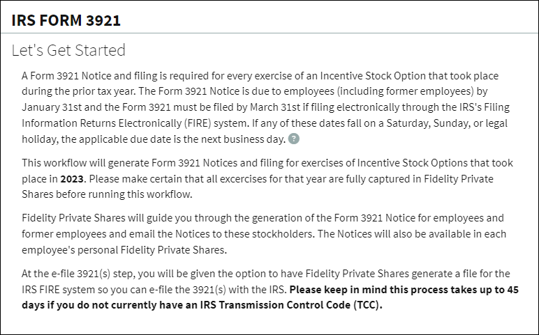· IRS Form 3921 – Support Center